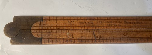 ANTIQUE STANLEY RULE & LEVEL TOOL CO. 24" FOLDING RULER 53 1/2 BRASS ...