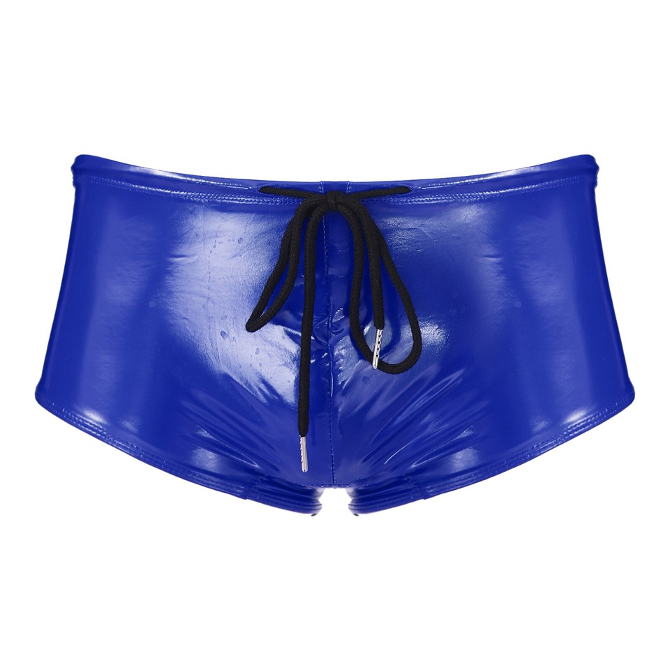 Men's Shiny Boxer Shorts Briefs Split Side Elastic Underwear Beach ...