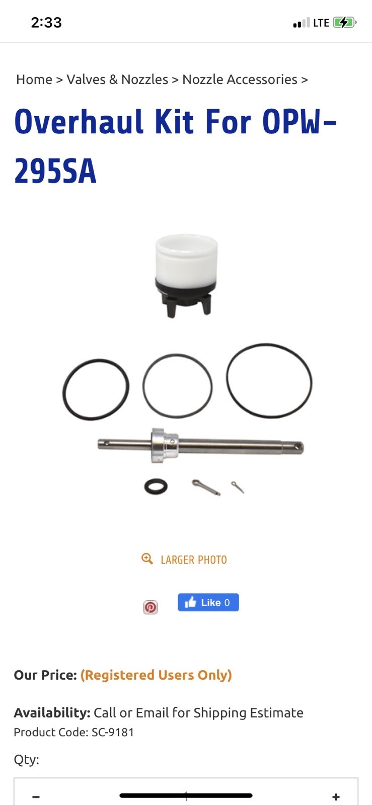 Overhaul Kit For 1-1/2” Body OPW-295SA ASP Aviation Lot Of 5 | eBay