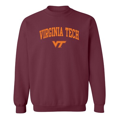 Virginia Tech Arch Logo Crewneck - Maroon | eBay