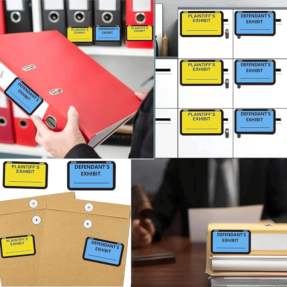 Legal Yellow Plaintiff'S Exhibit Blue Defendant'S Exhibit Stickers 1.65 ...