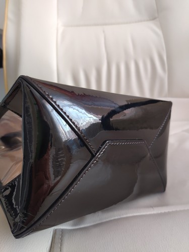 BALMAIN Transparent Print Logo Small Tote PVC Clear Black Leather ...