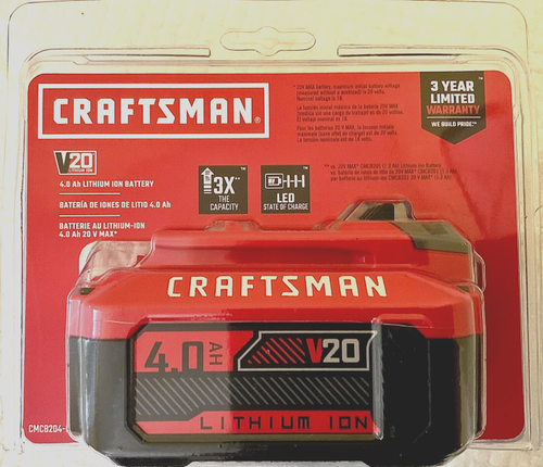 CRAFTSMAN 20v, 4ah Lithium-Ion battery. Model: CMCB204-OPE | eBay
