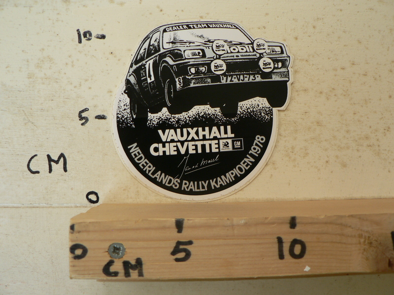 STICKER,DECAL VAUXHALL CHEVETTE NEDERLANDS RALLY KAMPIOEN 1978 JAN VD ...