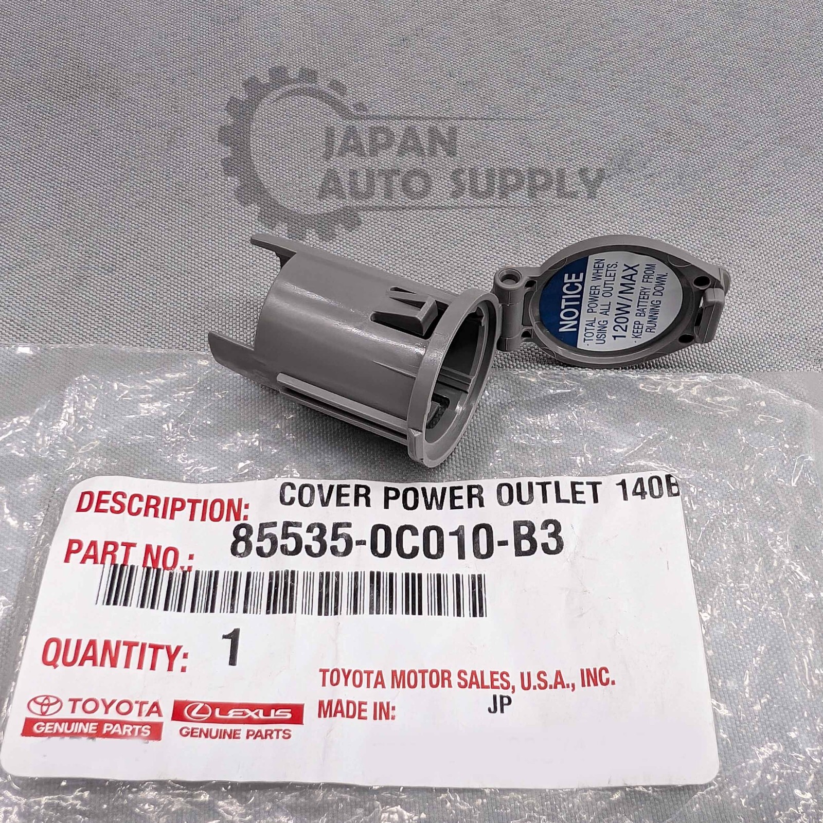 OEM GENUINE TOYOTA HIGHLANDER COROLLA POWER OUTLET SOCKET COVER 85535 ...