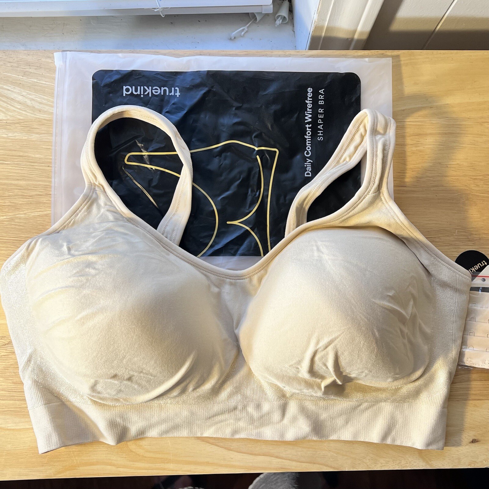 NWT Shapermint Truekind Daily Comfort Wireless Shaper Bra Beige Nude ...