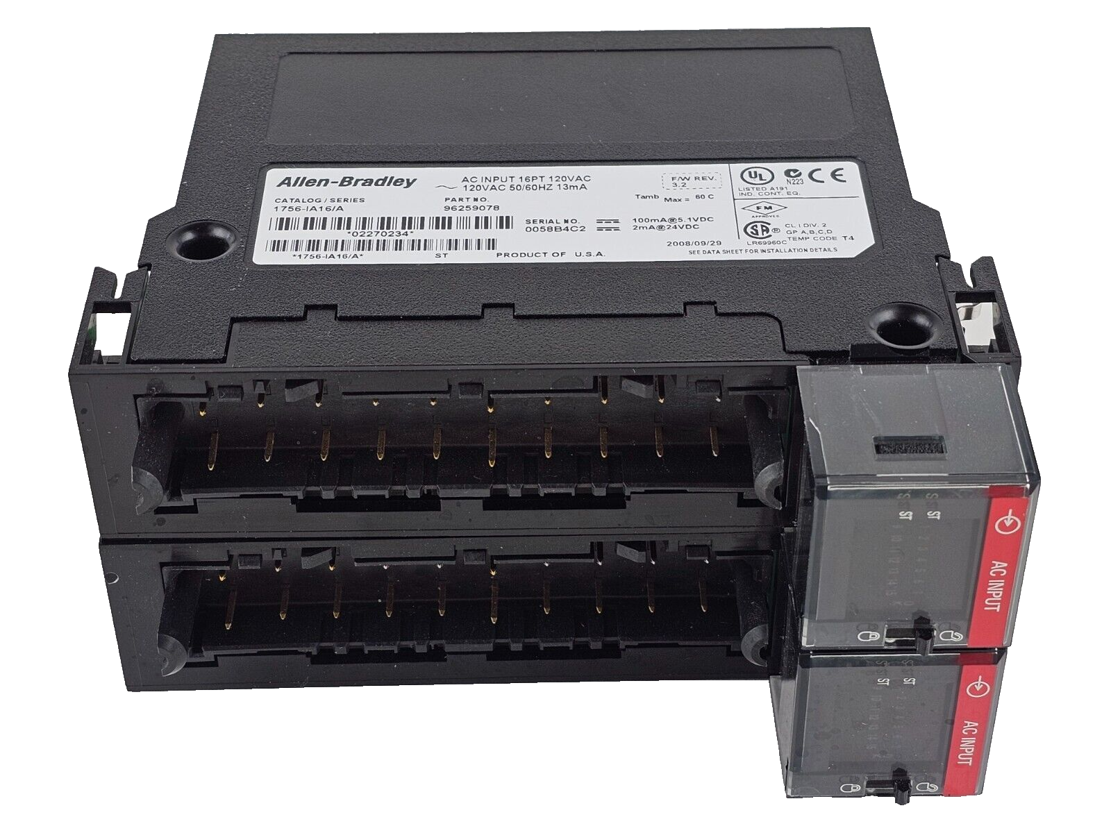 Allen Bradley 1756-IA16 /A ControlLogix 16PT AC Input Module 1756IA16 ...