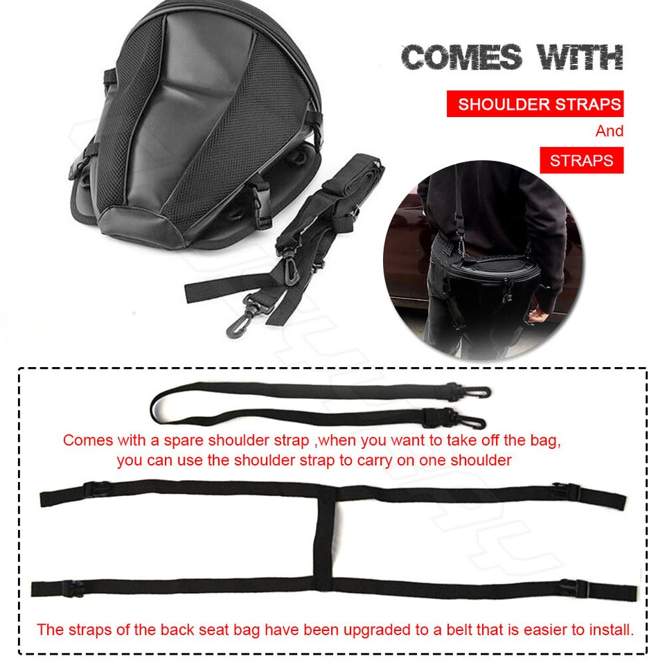 Waterproof Motorcycle Rear Seat Tail Bag Luggage Storage Backpack ...