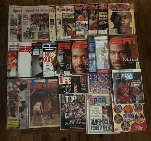 Michael Jordan LOT of 25 Magazines Sporting News ESPN Slam and More ...