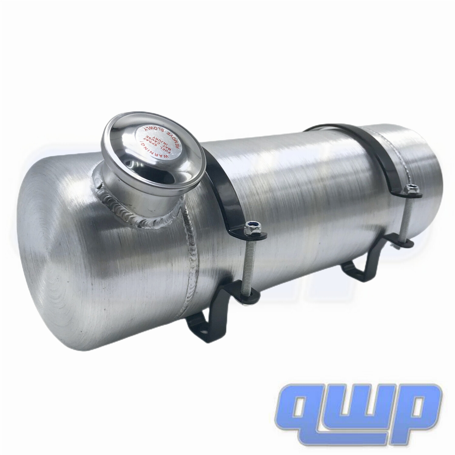 2 Gallon 6x18 W/ Baffle 1/4 NPT End Fill Aluminum Spun Round Gas Tank ...