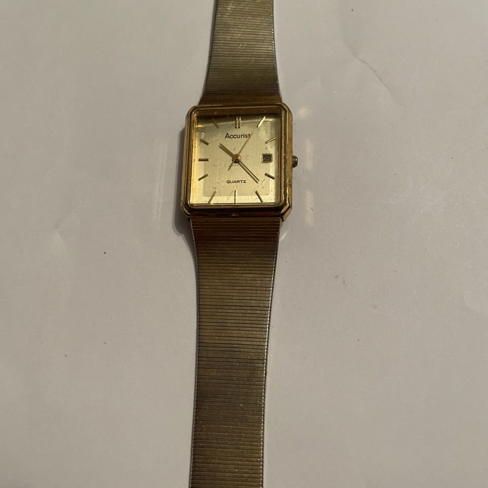 Vintage Accurist Square Quartz Gents Watch [Spares Or Repairs] | eBay UK