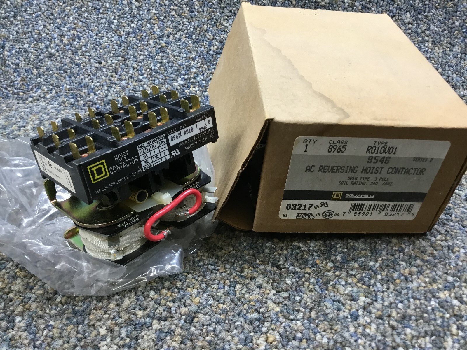 SQUARE D Hoist Contactor,24VAC,w/Jumper Strap,3P, 8965RO10V01 | eBay