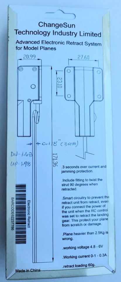 Changesun Advanced Electronic Retract System for Model Airplanes Nose ...
