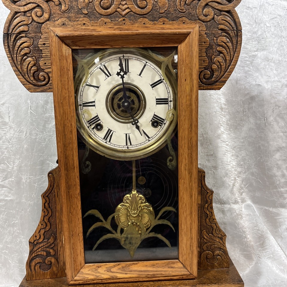 Antique Gilbert Gingerbread Mantel Shelf Parlor Clock " CAPITOL" Not ...