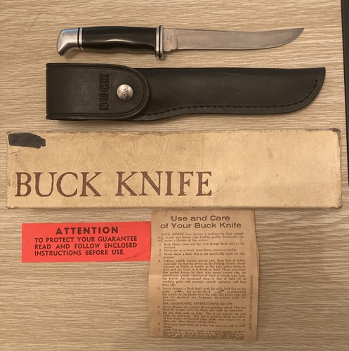 Buck USA Vintage Model#121 Fisherman Hunting Knife Used With Original ...