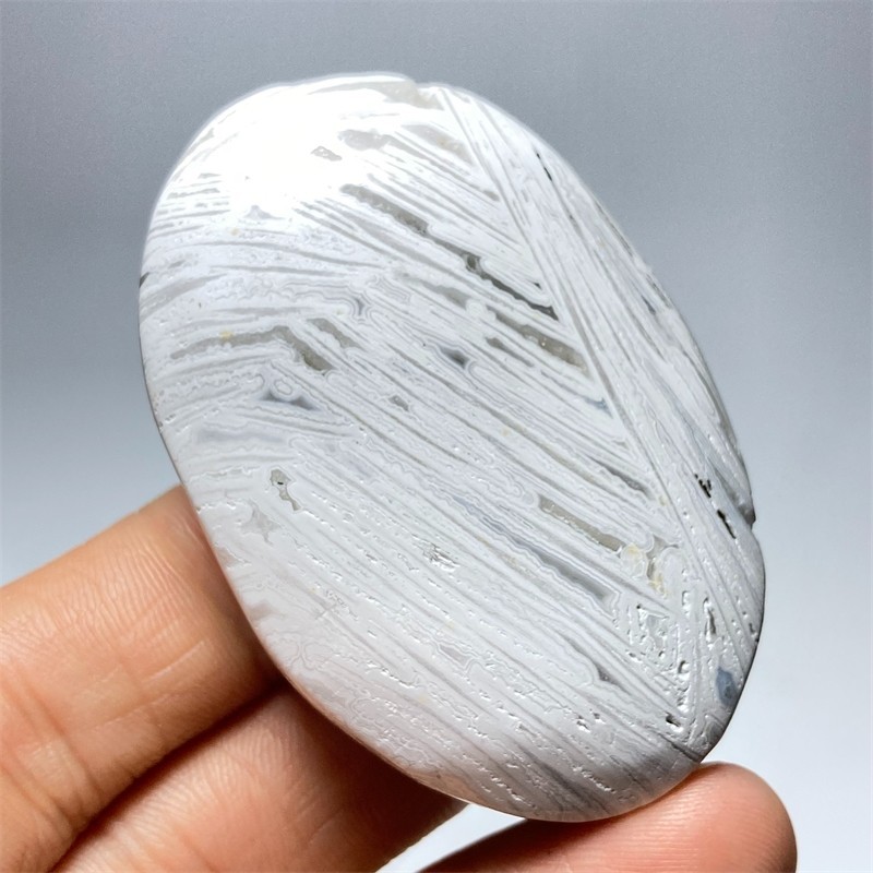 52g Natural White Mexico Crazy Lace Agate Marquise Crystal Healing Palm ...