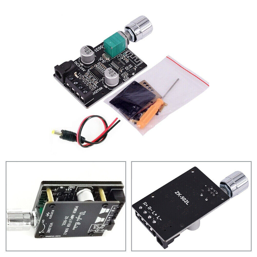 MINI Bluetooth 5.0 Wireless Audio Digital Power Amplifier Stereo Board ...