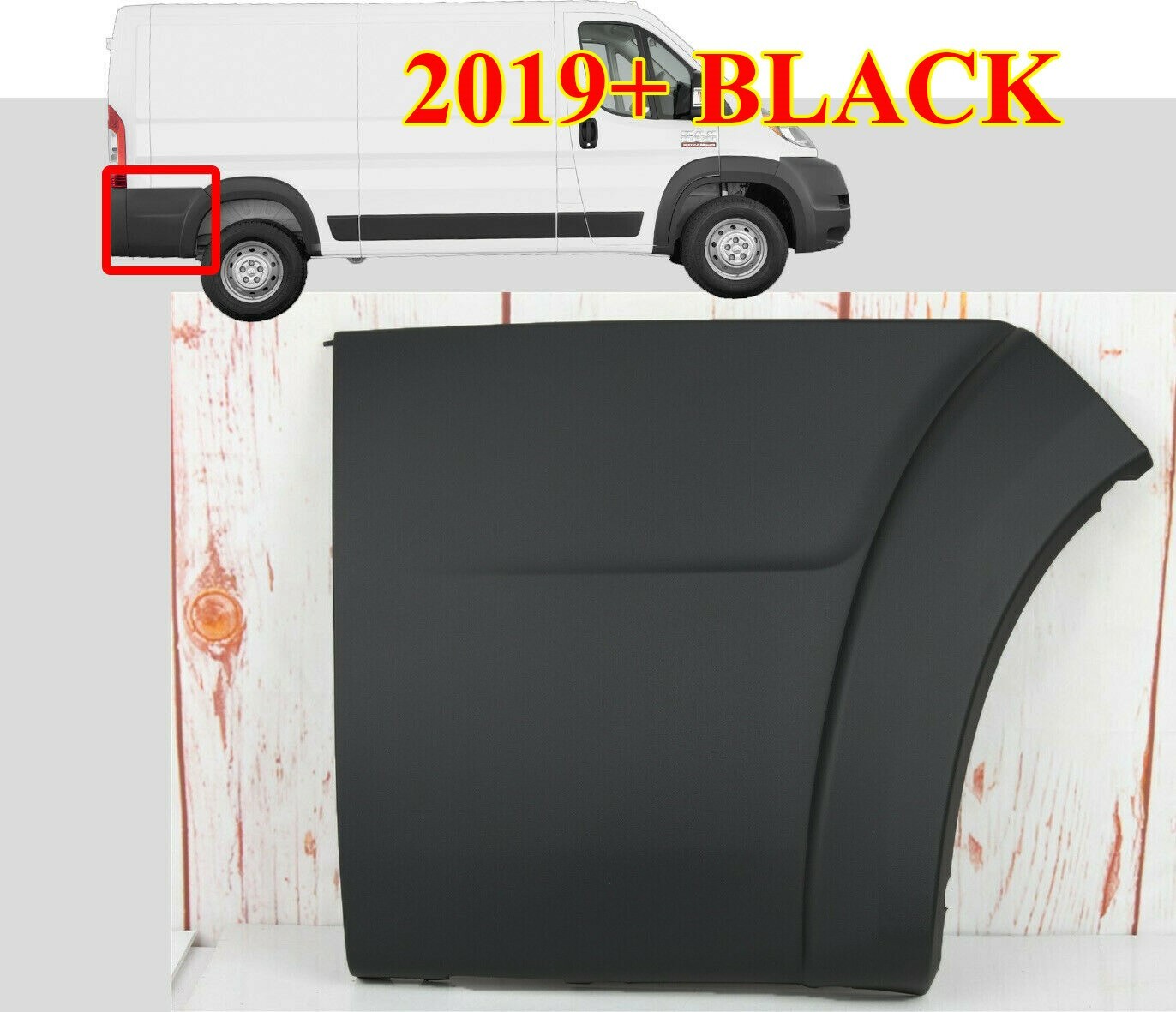 FOR RAM PROMASTER 2019-2025 REAR QUARTER PANEL TRIM MOLDING BUMPER ...