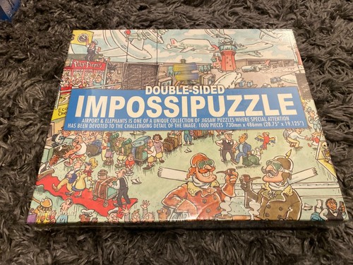 Double Sided Impossipuzzle - AIRPORT & ELEPHANTS 1000 piece jigsaw ...
