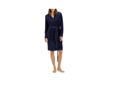 HANRO Womens Velour Wrap Robe Navy SP | eBay