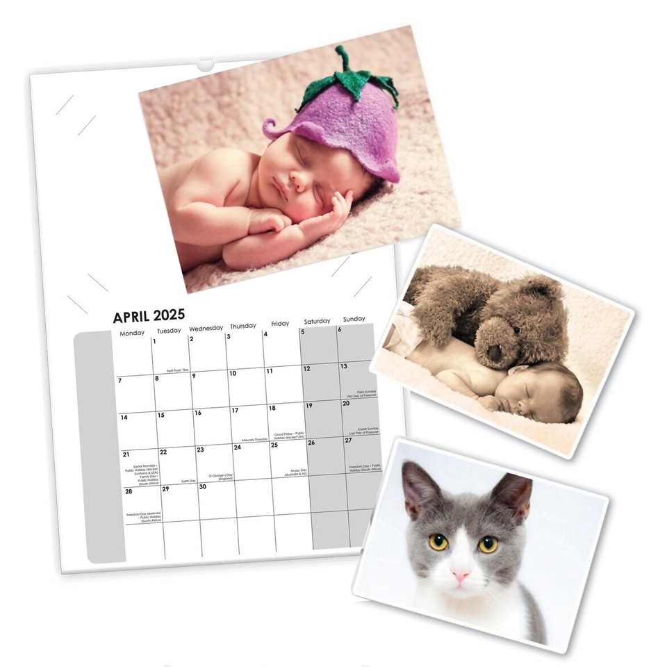2025 A4 Photo Calendar DIY Personalise with 6'x4' or 7'x5' Photos - 5 ...