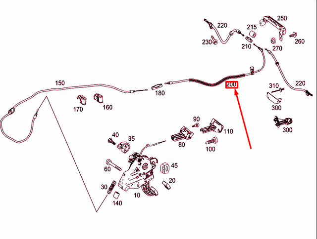 Mercedes-Benz C W204 Handbrake Rear Brake Cable A2044201085 Genuine for ...