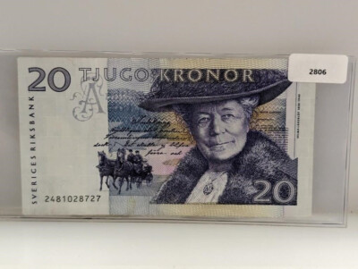 Sweden banknote 20 tjugo kronor - 1858-1940 Selma Lagerlöf Sverices ...