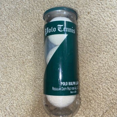 SEALED Vintage Ralph Lauren Polo WILSON 3 Tennis Balls w/ Red, Green ...