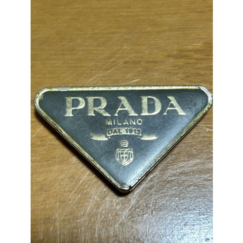 PRADA Triangle Plate Triangle Key Holder rare cute women attractive ...