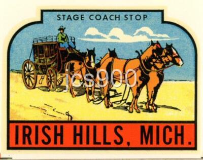 VINTAGE STAGE COACH STOP IRISH HILLS MICHIGAN SOUVENIR ATTRACTION ...