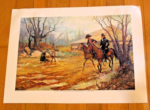 PLACING THE MARINE BARRICKS Lithograph Print By COLONEL CHARLES H ...