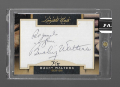 2011 Panini Donruss Limited Cuts Bucky Walters Cut Uncirculated Auto #7 ...