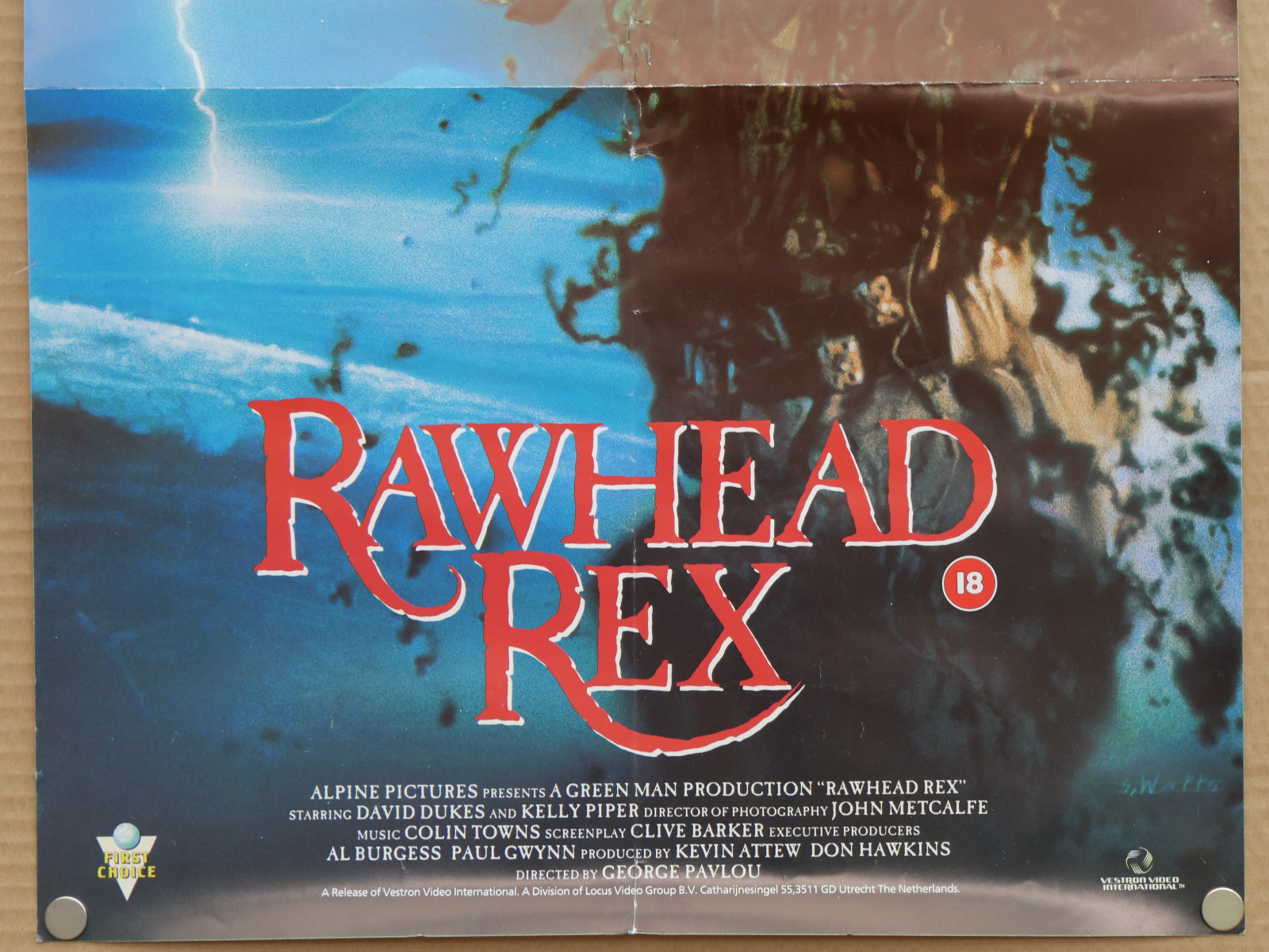 rawhead rex - (1986) uk video shop film poster - Clive Barker | eBay UK