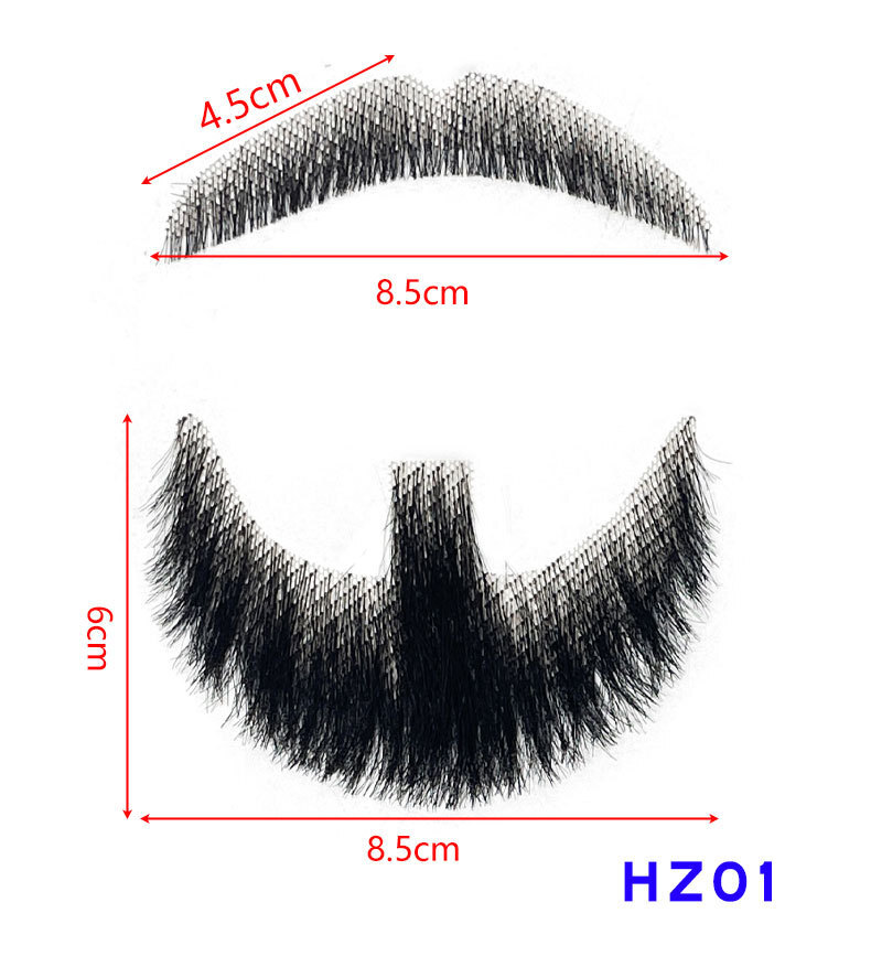 Seamless Lace Mustache Hand Made Human Hair Mustache Beard for Men ...