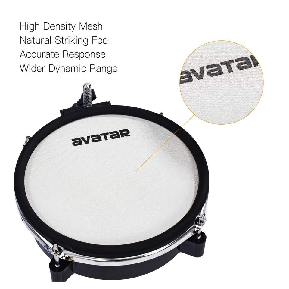 Dual-zone Mesh Head Snare/tom Pad Bundle for Electronic Drum Set, 8 ...