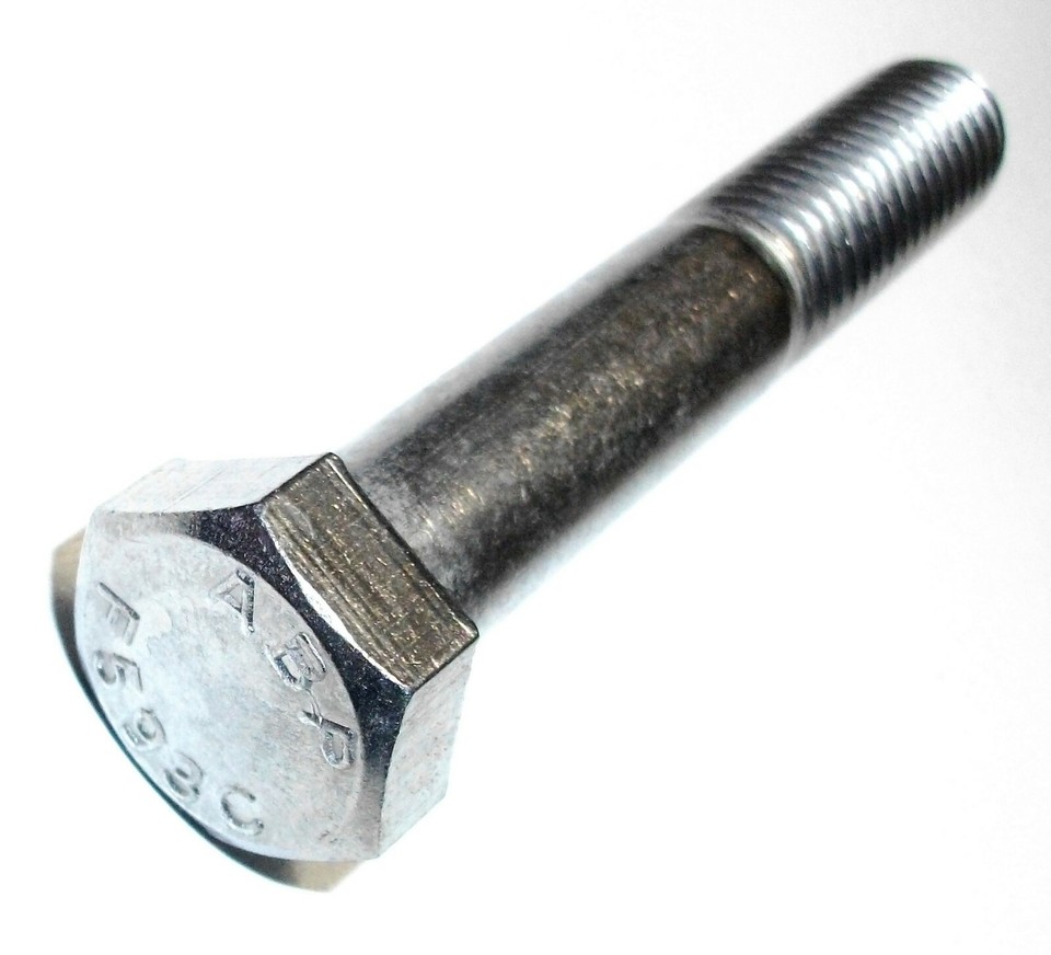 10x F593C, ASTM STAINLESS STEEL SS HEX BOLT 3" X 1/2" X 13 THREADS PER ...