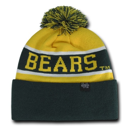 Green Baylor University BU Bears NCAA Winter Pom Cuff Knit Ski Beanie ...