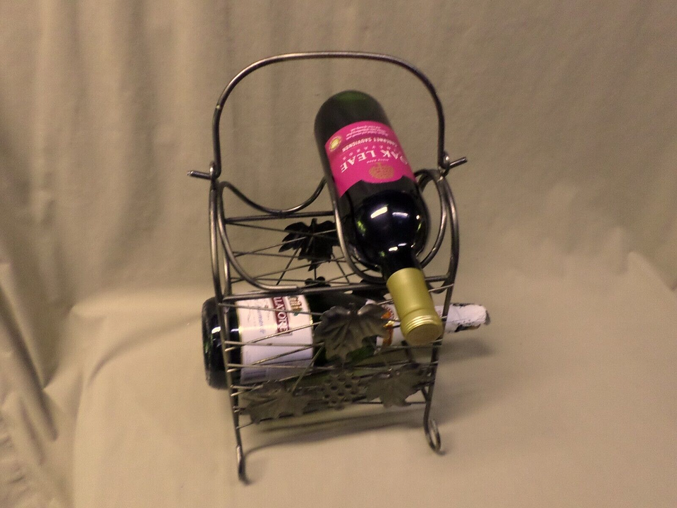 3816J Wine Rack 4 Bottle Capacity. Tabletop. Pewter With Grapes Leaves ...