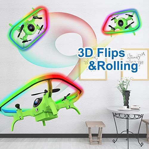 Mini Drone for Kids, LED Lights Remote Control Drone, Nano RC ...