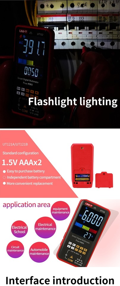 UNI-T Smart True RMS Multimeter Digital Volt meter Cap NCV Live Wire ...