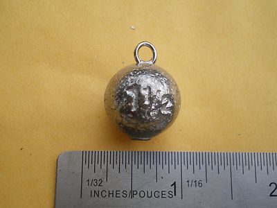 50 PCS. CANNON BALL SINKER 1-1/2 OZ. W/STAINLESS STEEL WIRE EYE, F/DO ...