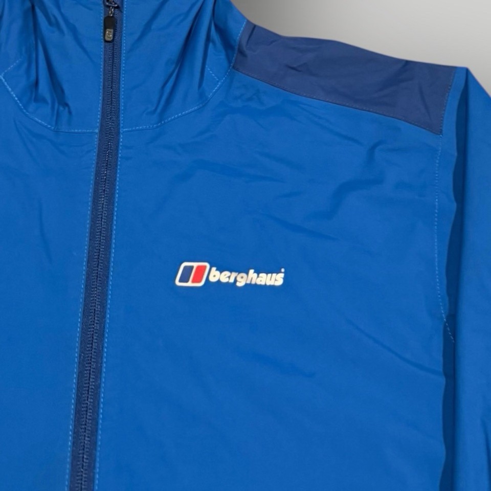 Mens Blue Berghaus Hydroshell Lightweight Hooded Waterproof Jacket ...