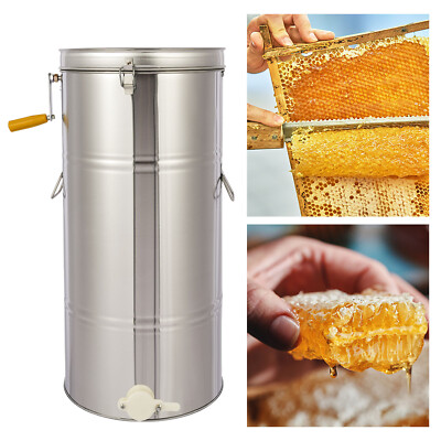 Stainless Steel 2 Frame Honey Extractor Manual Use Beekeeping Bee Hive ...