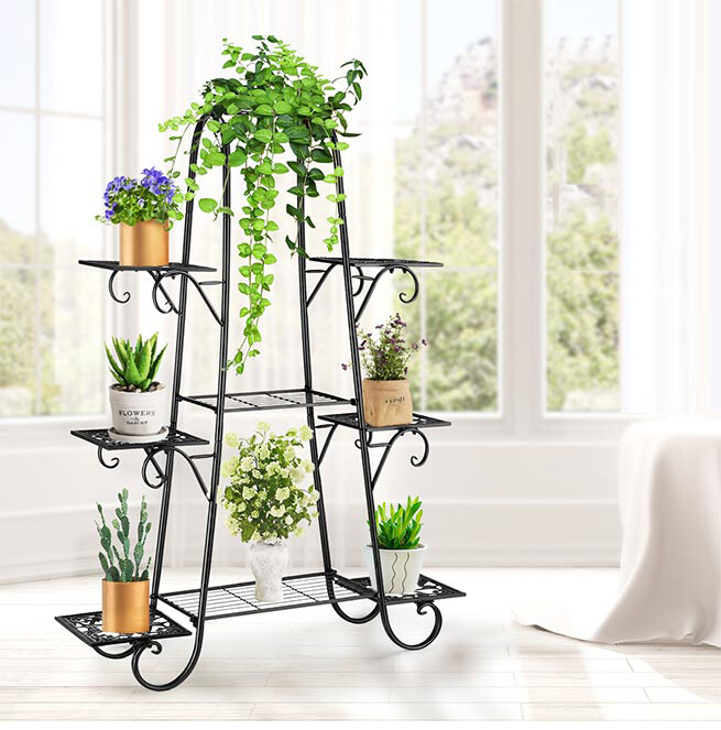 unho Multilayer Metal Plant Stand 9 Tier Shelf Garden Patio Display ...