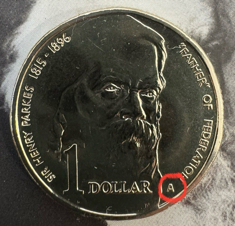 1996 $1 One Dollar Sir Henry Parkes Mintmark "A" Uncirculated Coin RAM ...