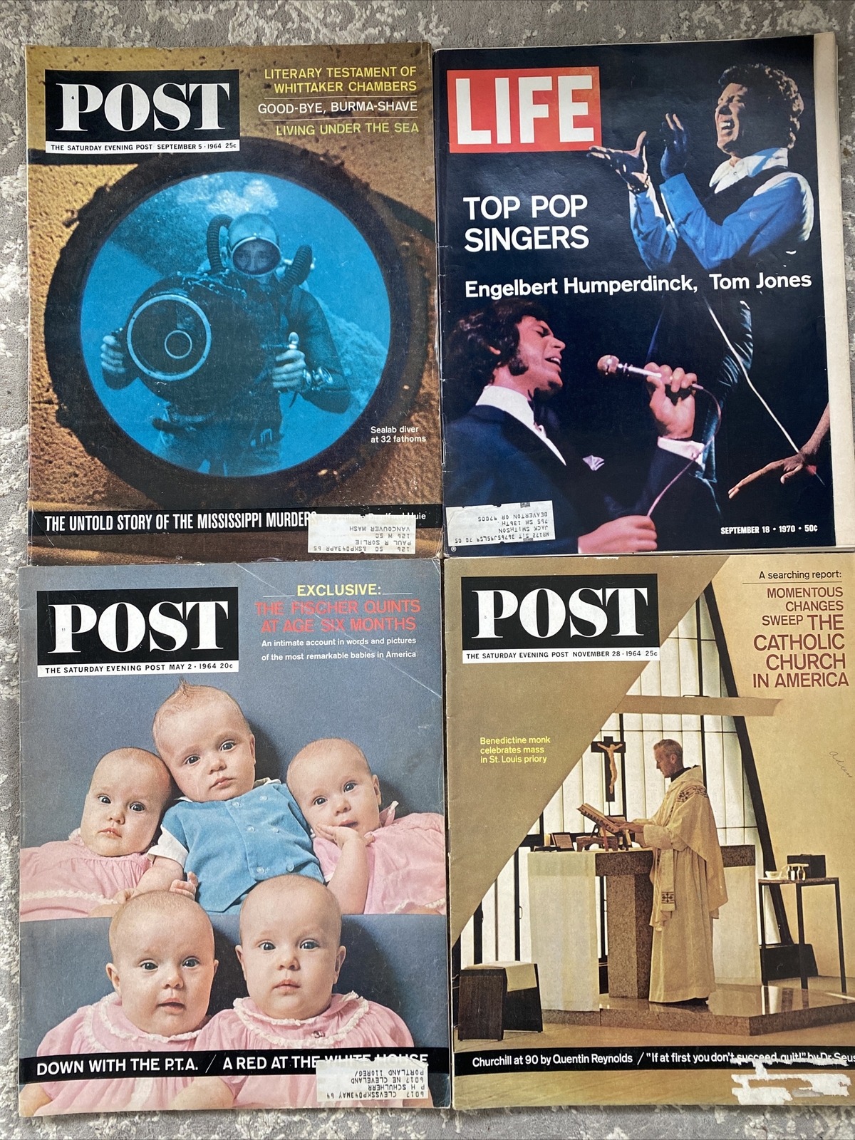 Vintage Life Magazines 1964 1970 Loft Of 4 Quints Catholic Church ...