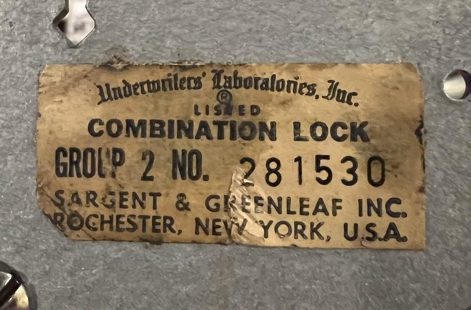 Vintage Sargent And Greenleaf USA Safe Combination Lock Antique ...
