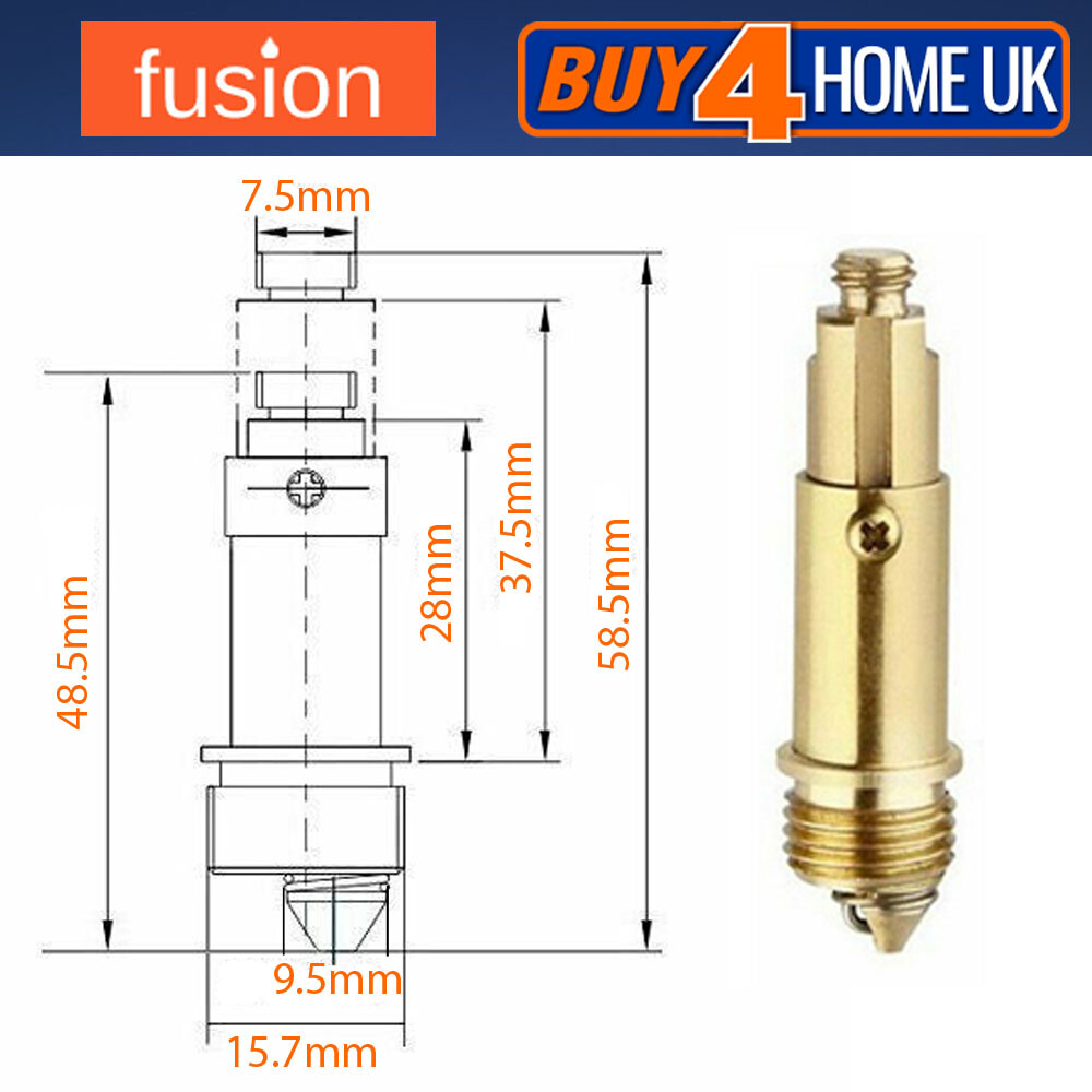 Set of Replacement Basin Bath Waste Easy Pop Up Click Clack Plug Bolt ...