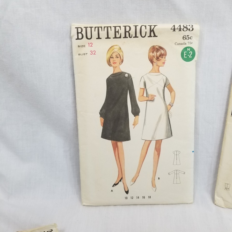 Lot of 5 Vintage Butterick Women's Sewing Patterns Size 12 Circa 1950s ...