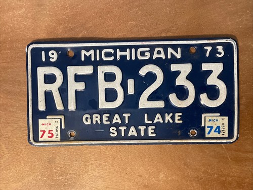 1973 1974 1975 Michigan License Plate # RFB-233 | eBay